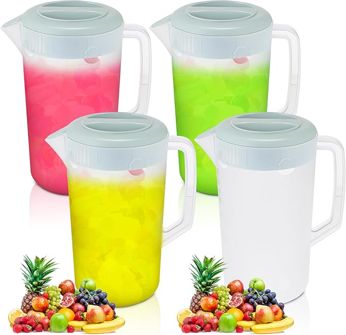 Amazon.com: Uiifan 4 Pcs Plastic Water Pitcher with Lid,Spout and ...