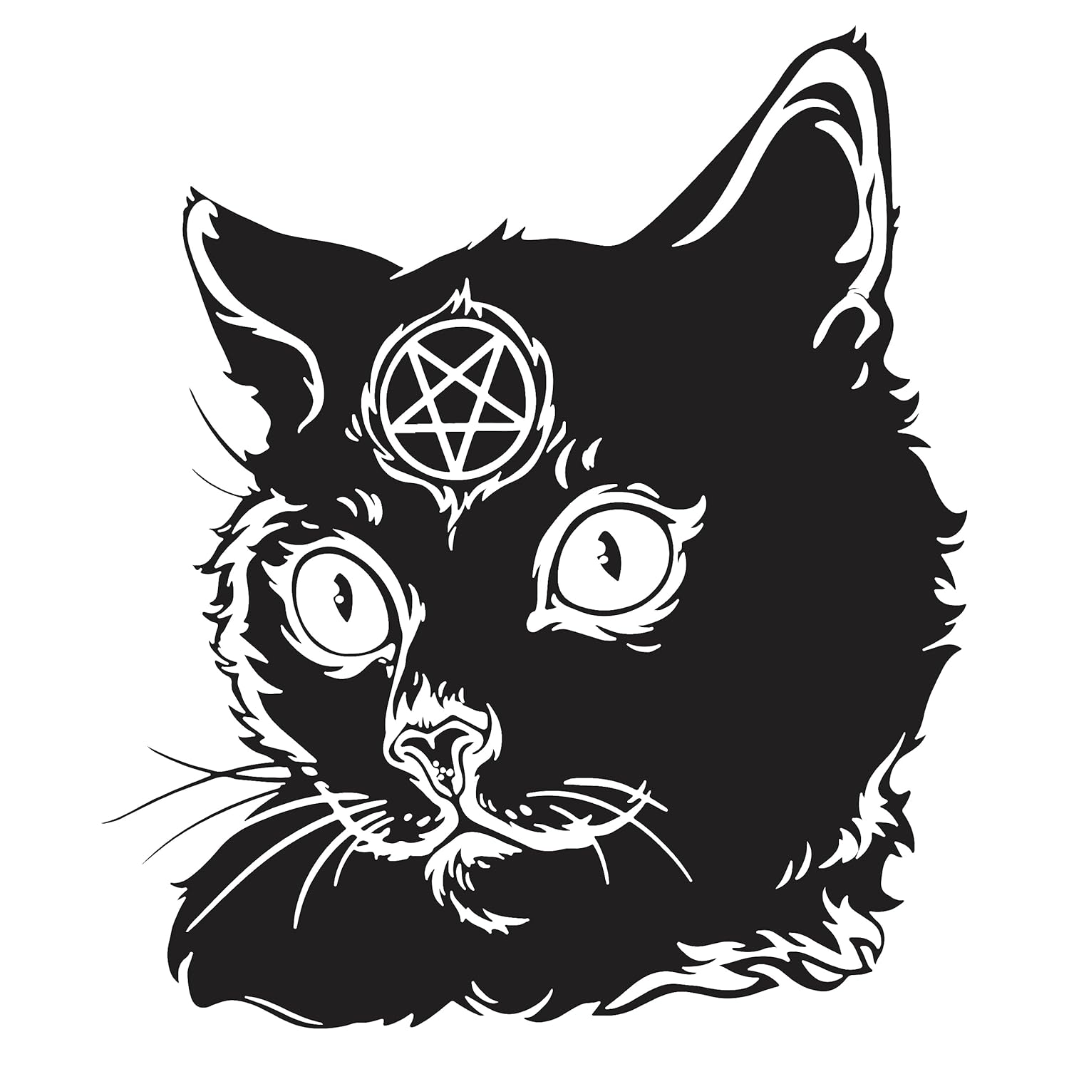 Amazon.com: Satanic Cat Vinyl Decal, Satanism Car Decal, Cat Decals ...