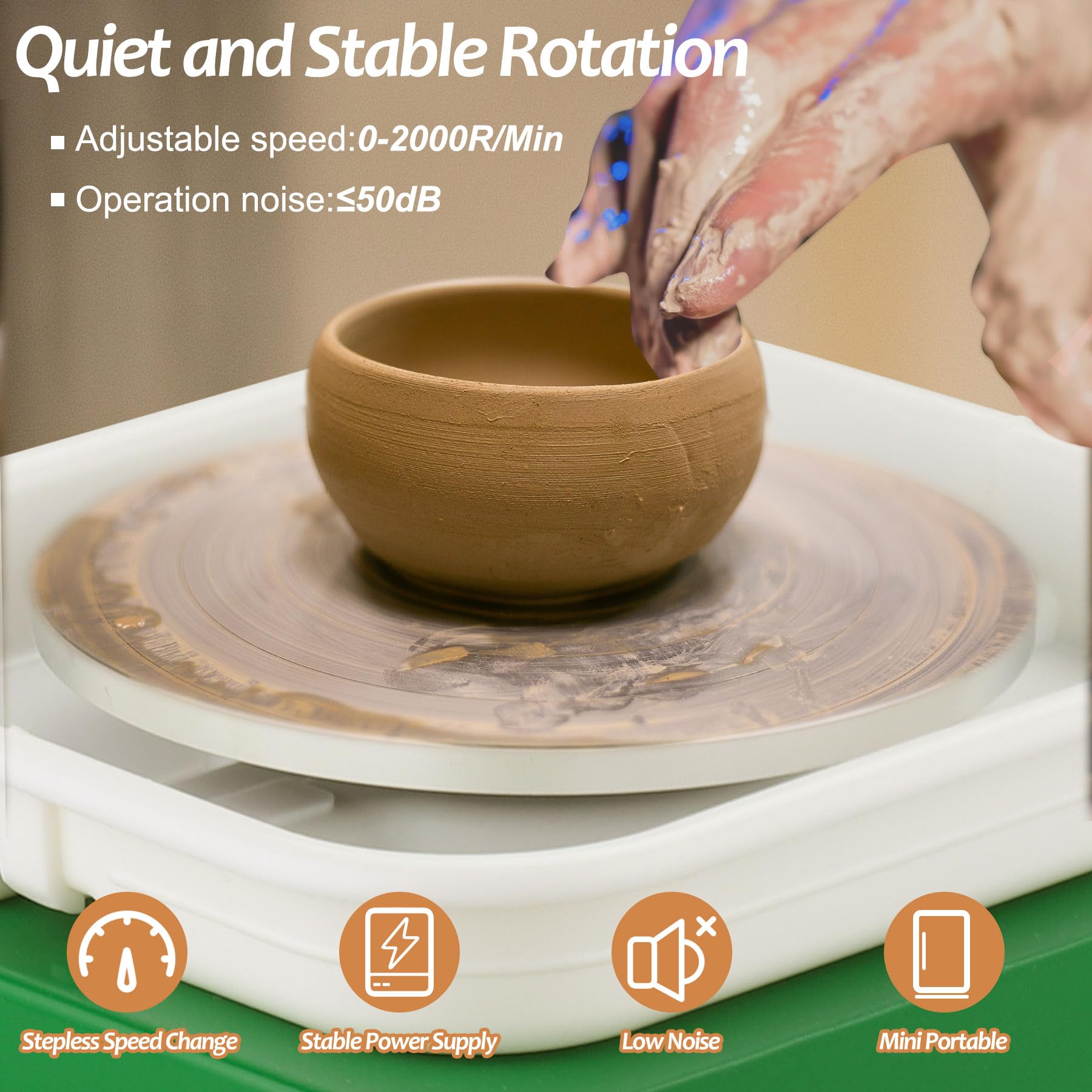 Dexcip Mini Pottery Wheel, Electric Potter's Wheel Speed Adjustable ...