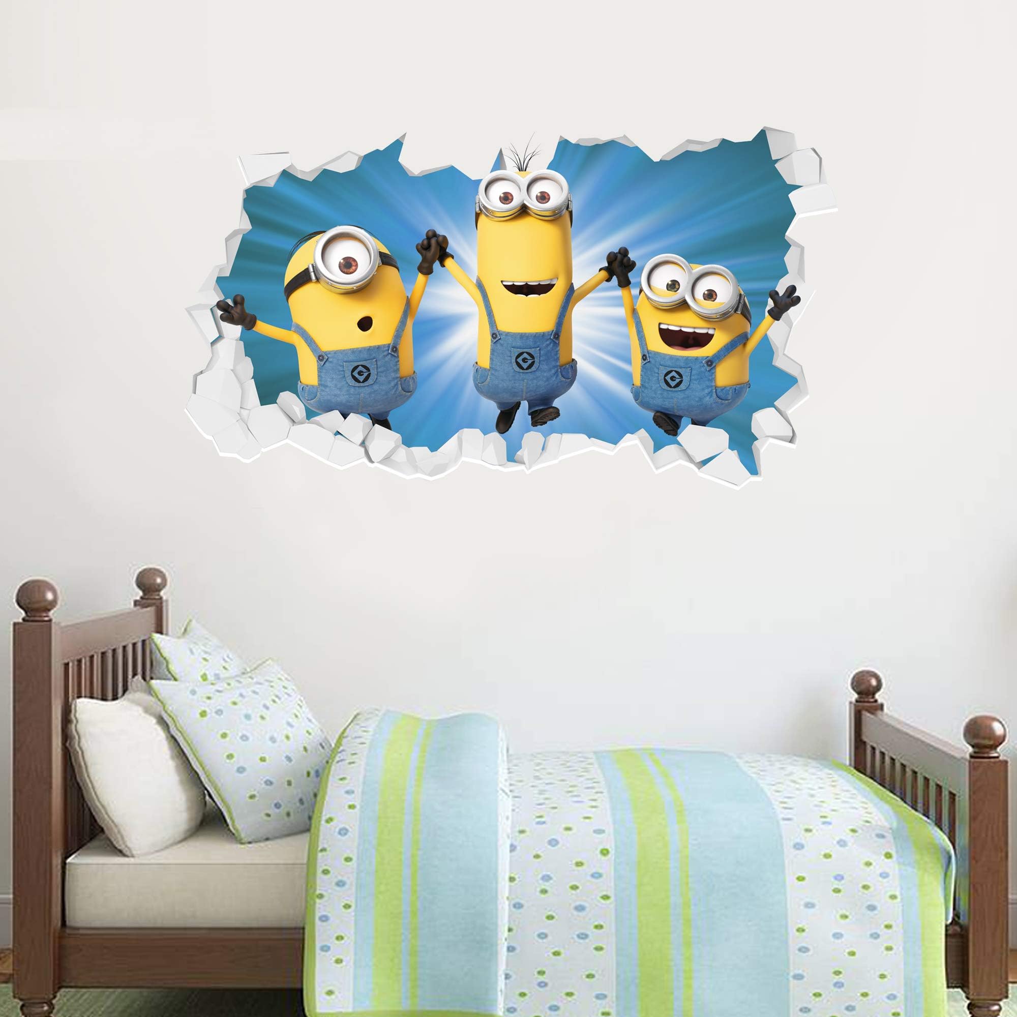 Beautiful Game Despicable Me Minions Wall Sticker - 3 Minions Playing ...