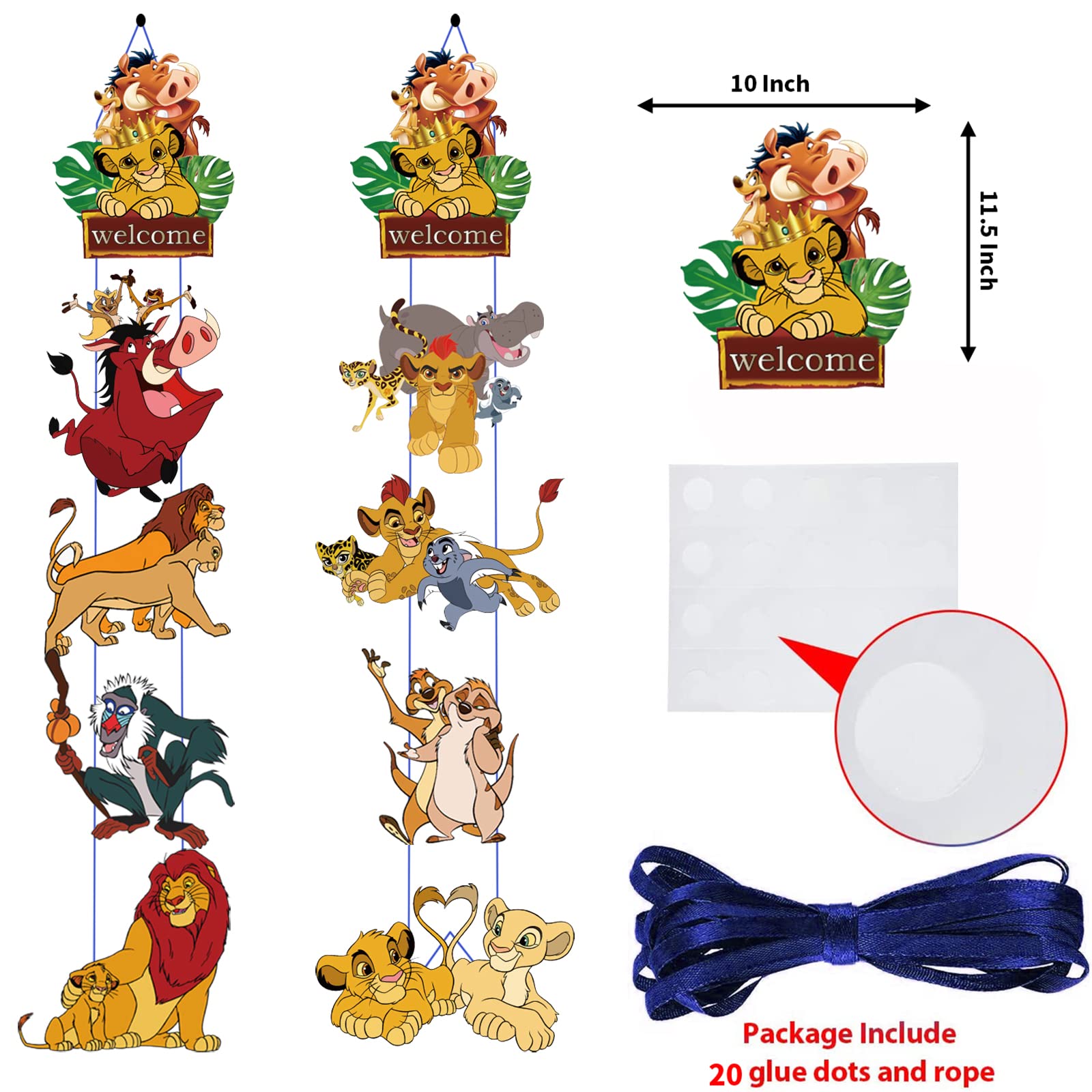 Snapklik.com : 10 Pieces Lion King Cardboard Door Sign Banner Porch ...