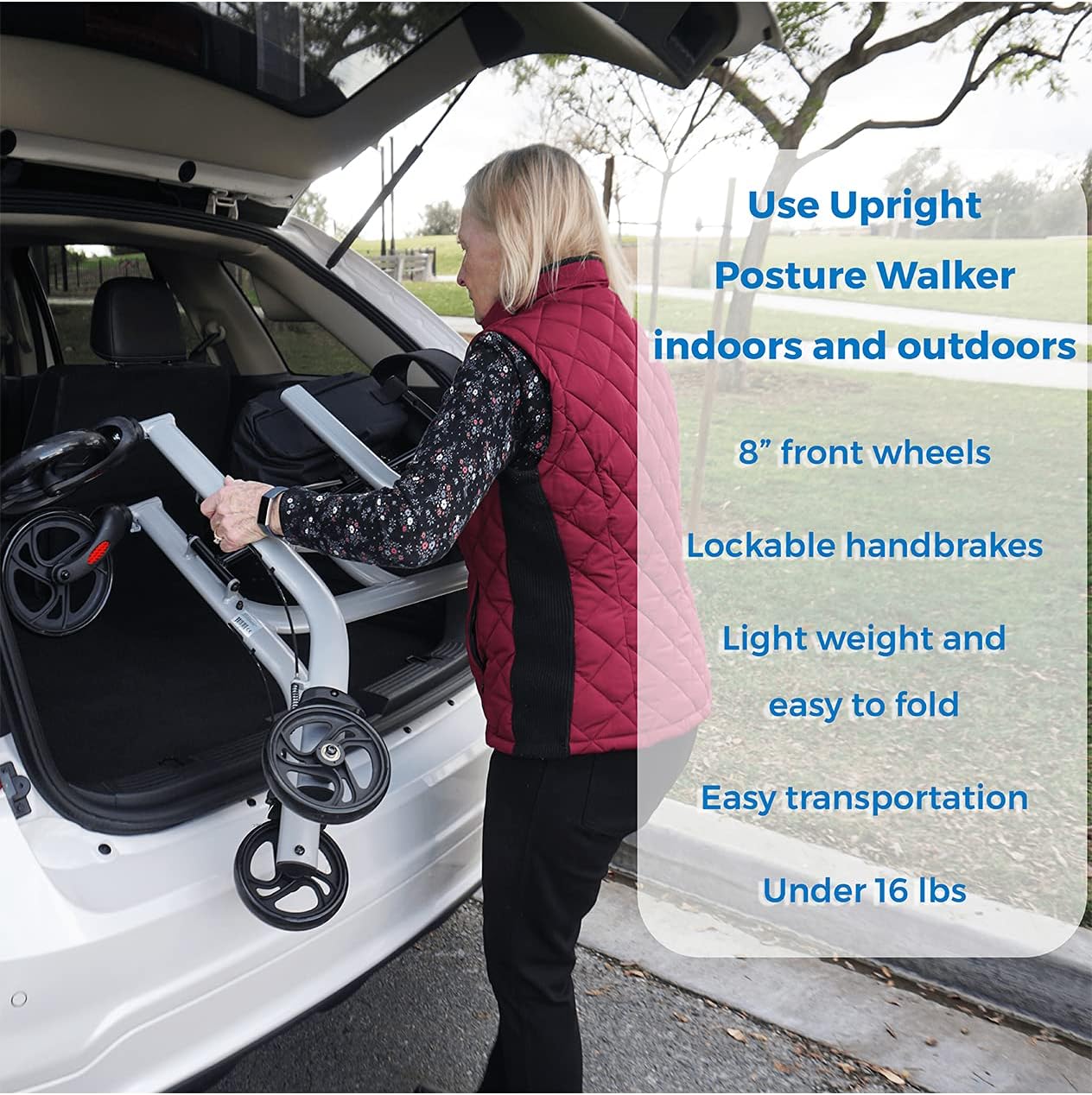 Buy Upright Posture Walker Mobility Rollator – Ergonomic Lightest ...