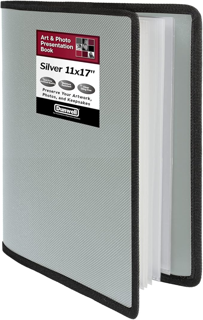 Amazon.com: Dunwell 11x17 Portfolio Folder for Artwork - (Light Silver ...