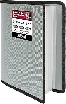 Dunwell 11x17 Portfolio Folder for Artwork - (Light Silver) Large Art Portfolio Folder, 24 ...
