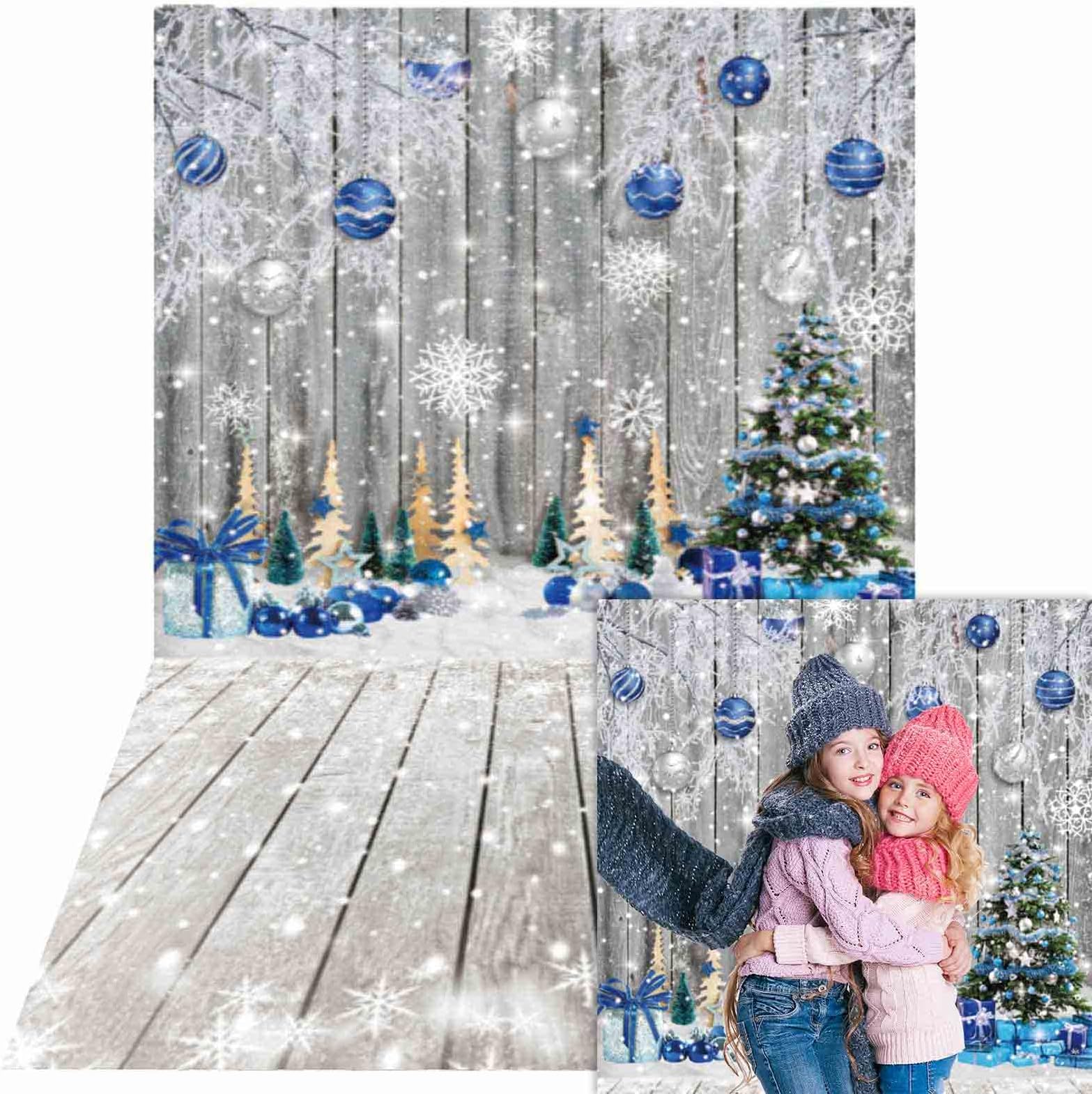 Amazon.com : PGSWEER 7x5ft Blue Winter Snowflake Photography Backdrops ...
