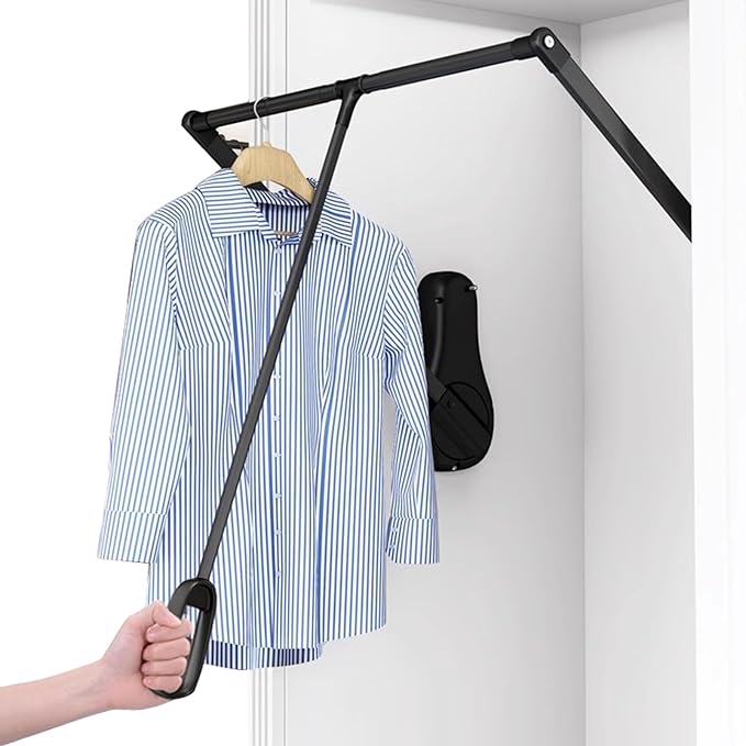 Amazon.com: Pull Down Closet Rod for Hanging Clothes, Wardrobe Lift ...