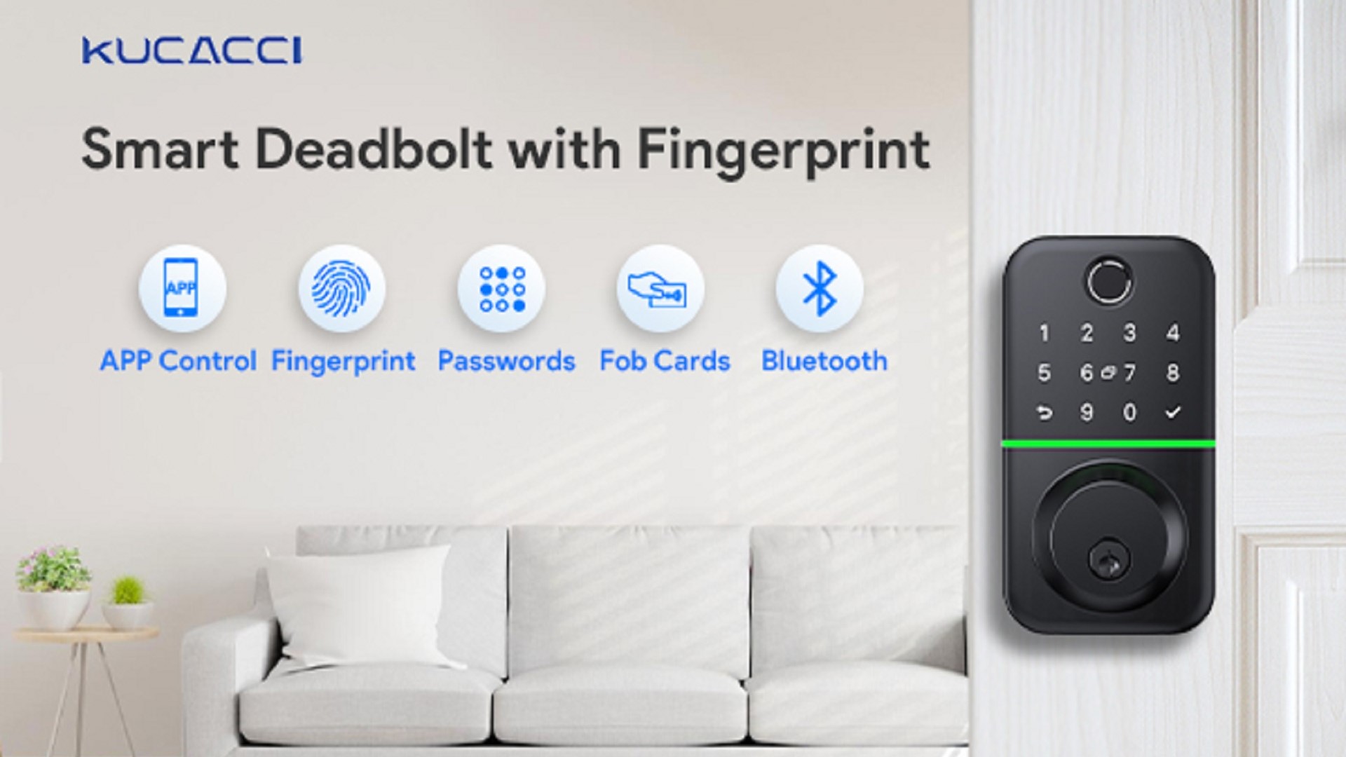 Watch KUCACCI T17B Smart Deadbolt with Fingerprint on Amazon Live