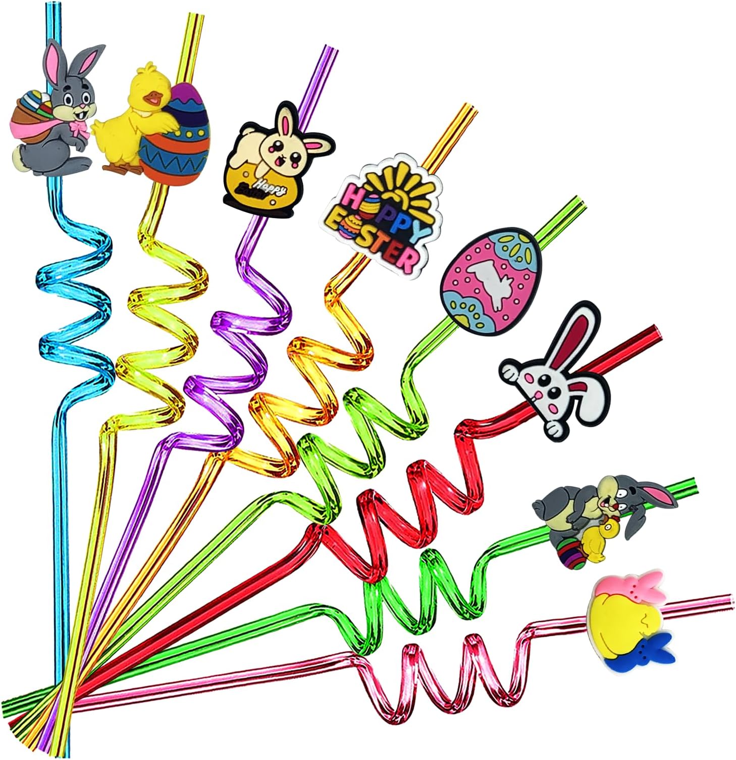 Amazon.com: Glitter Straws for Party Favors - Reusable Drinking Plastic ...