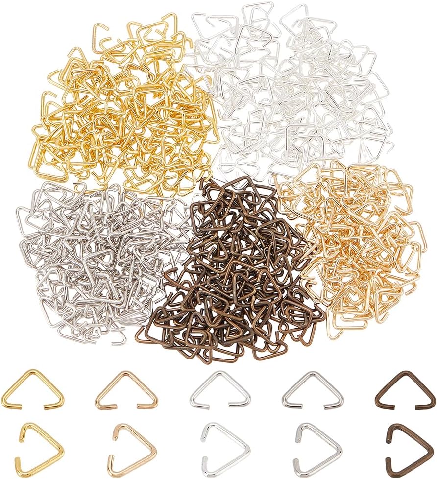 Amazon.com: PH PandaHall 750Pcs Iron Triangle Rings, 5 Colors 9mm Open ...