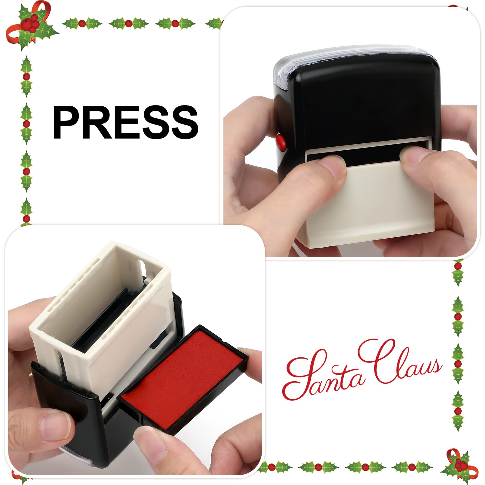 Snapklik.com : 4 Pieces Santa Claus Signature Stamp Christmas Self ...