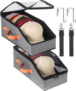 Amazon.com - kushon Baseball Cap Organizer - 2pcs, Hat Storage Box and ...