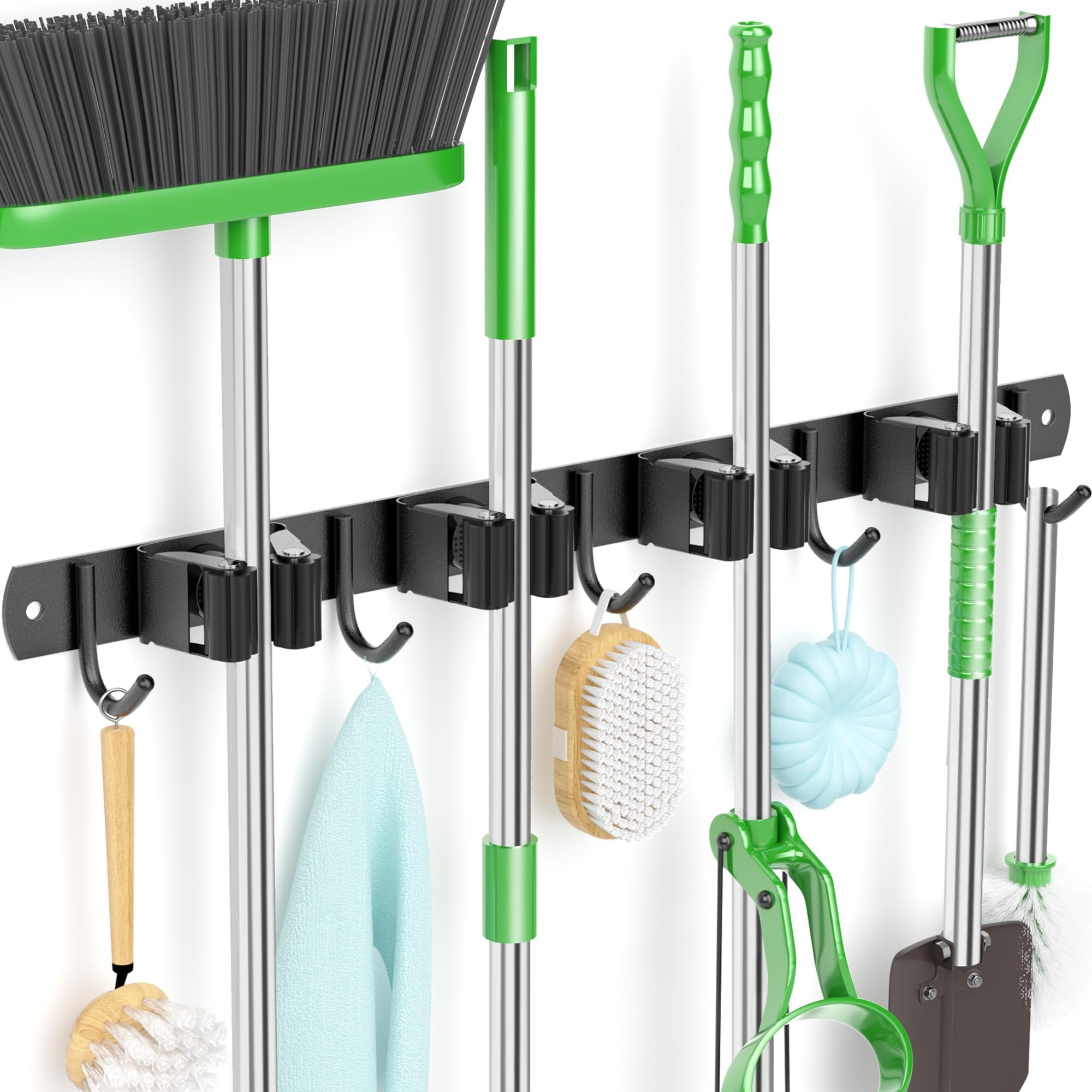 Batur Broom Holder Wall Mount, Upgraded Heavy Duty Mop and Broom Holder ...