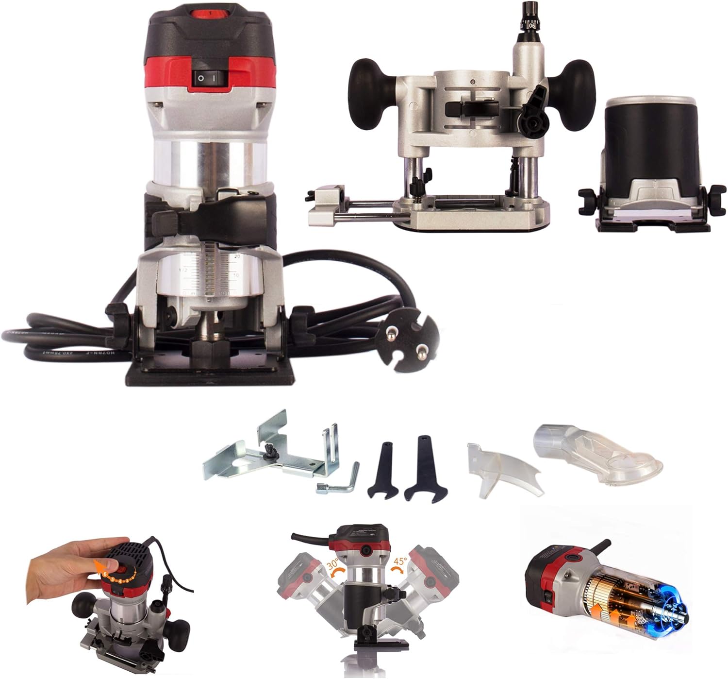 Arebos Electric Router | Milling Machine | 710W | Tool Bag | With ...