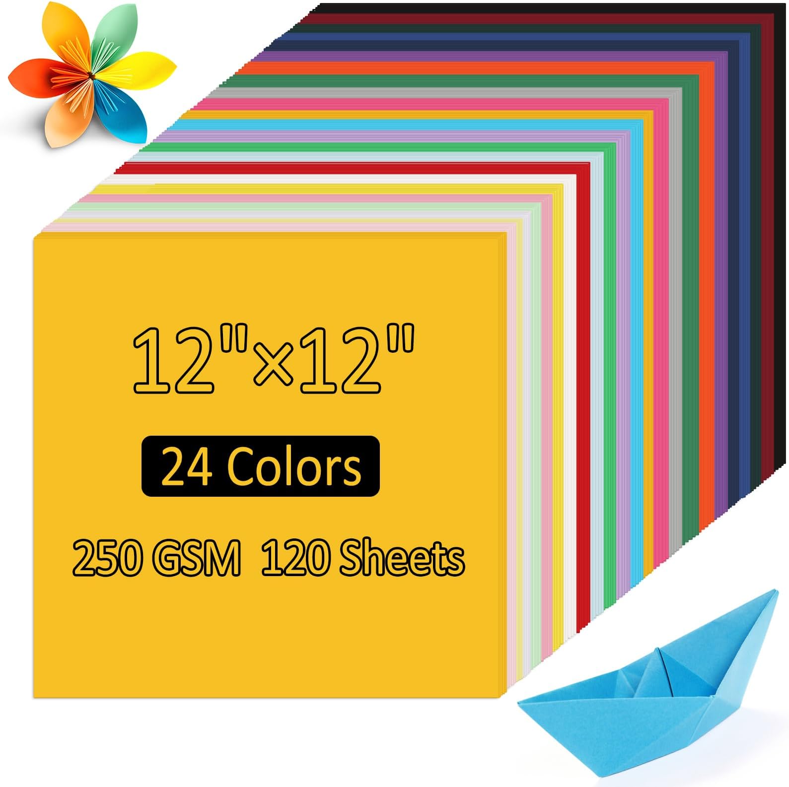 Amazon.com : 12x12 Cardstock Paper Pack - 110 lb Assorted Pastel ...