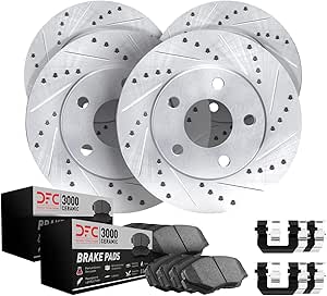 Dynamic Friction Company Front Rear Brake Rotors-Drilled and Slotted ...