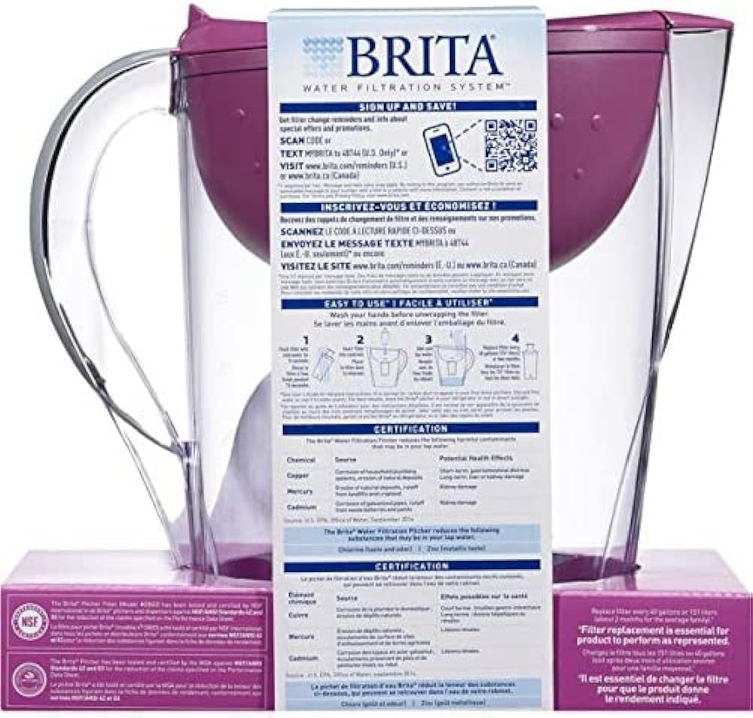 Amazon.com: Brita Space Saver 6-Cup Pitcher with 2 Filters - Purple ...