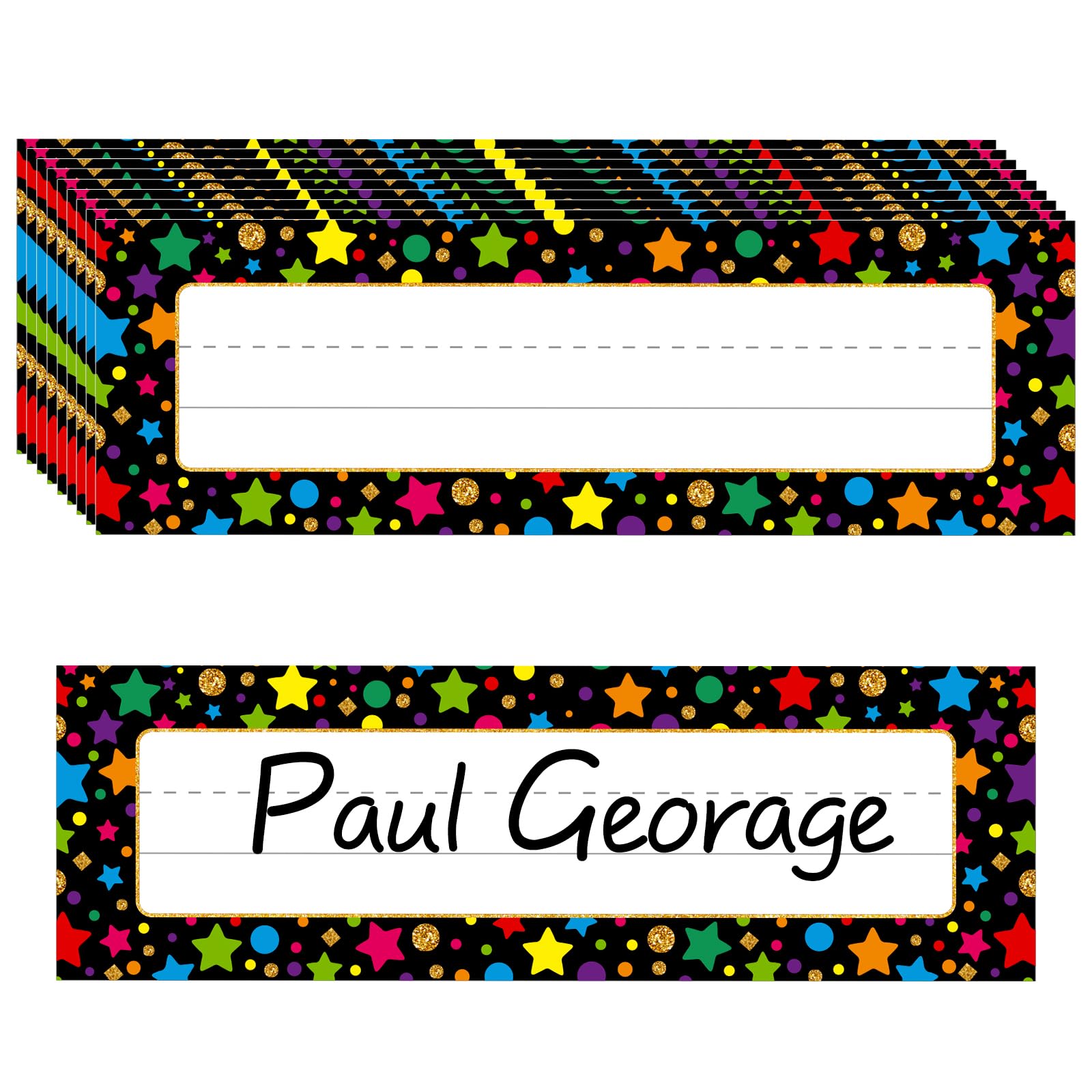 Buy FaCraft 36PCS Confetti Name Tags for Classroom Teacher Nameplates ...