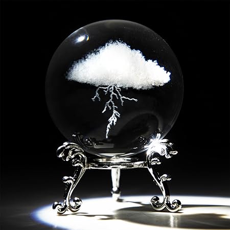 Amazon.com: Qianwei 3D Moon Crystal Ball 80mm,Witchy Gifts Psychic ...