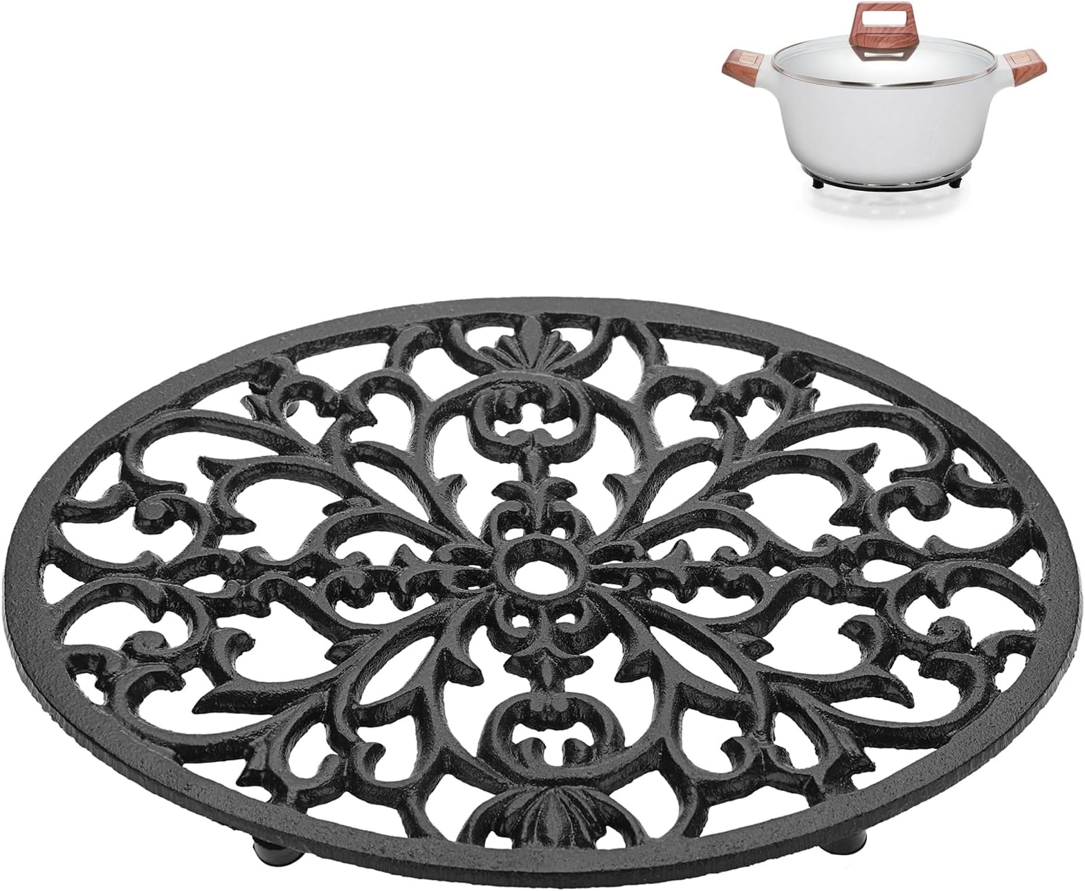 Amazon.com: Le Creuset Enameled Cast Iron Deluxe Round Trivet, 9 ...