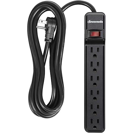 Amazon.com: Prime Wire & Cable PB922009 6-Outlet Power Strip with Right ...