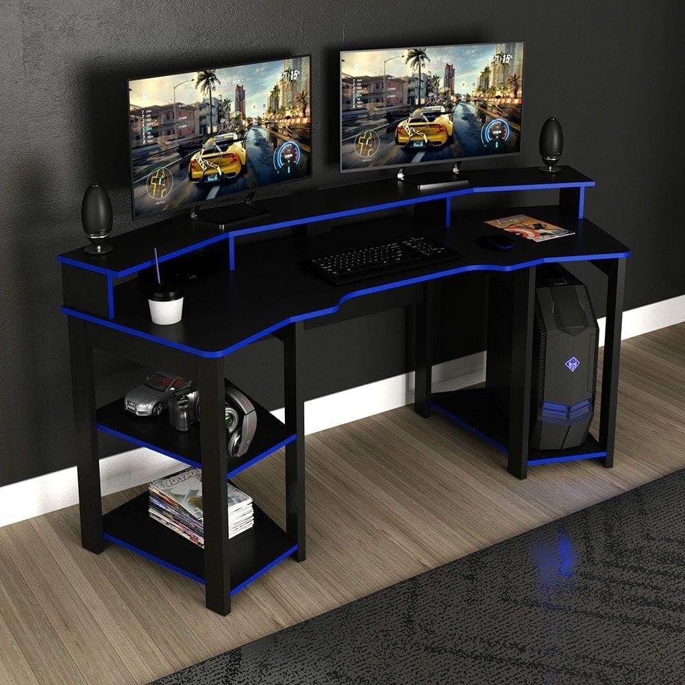 Danube Home Atlaz Large Gaming Desk | Computer Table | Office Desk ...
