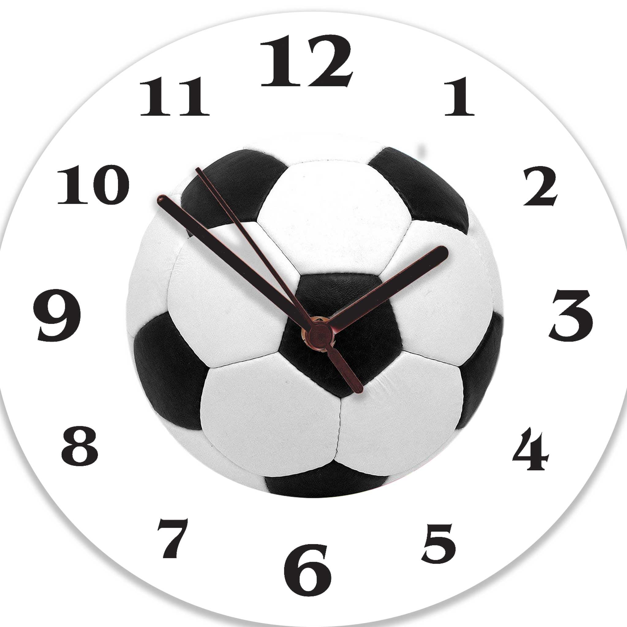tigerlilyprints Boys Football Clock, Silent Non Ticking Kids Wall Clock ...
