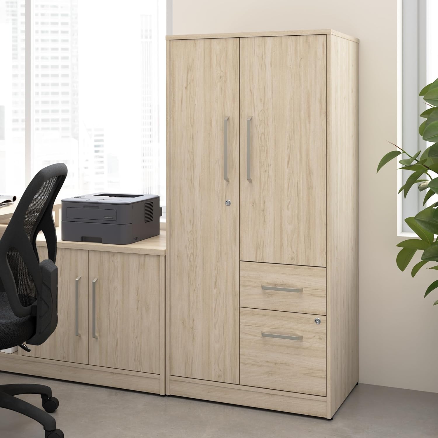 Amazon.com: Bush Business Furniture Vista Wardrobe Cabinet with Drawers ...