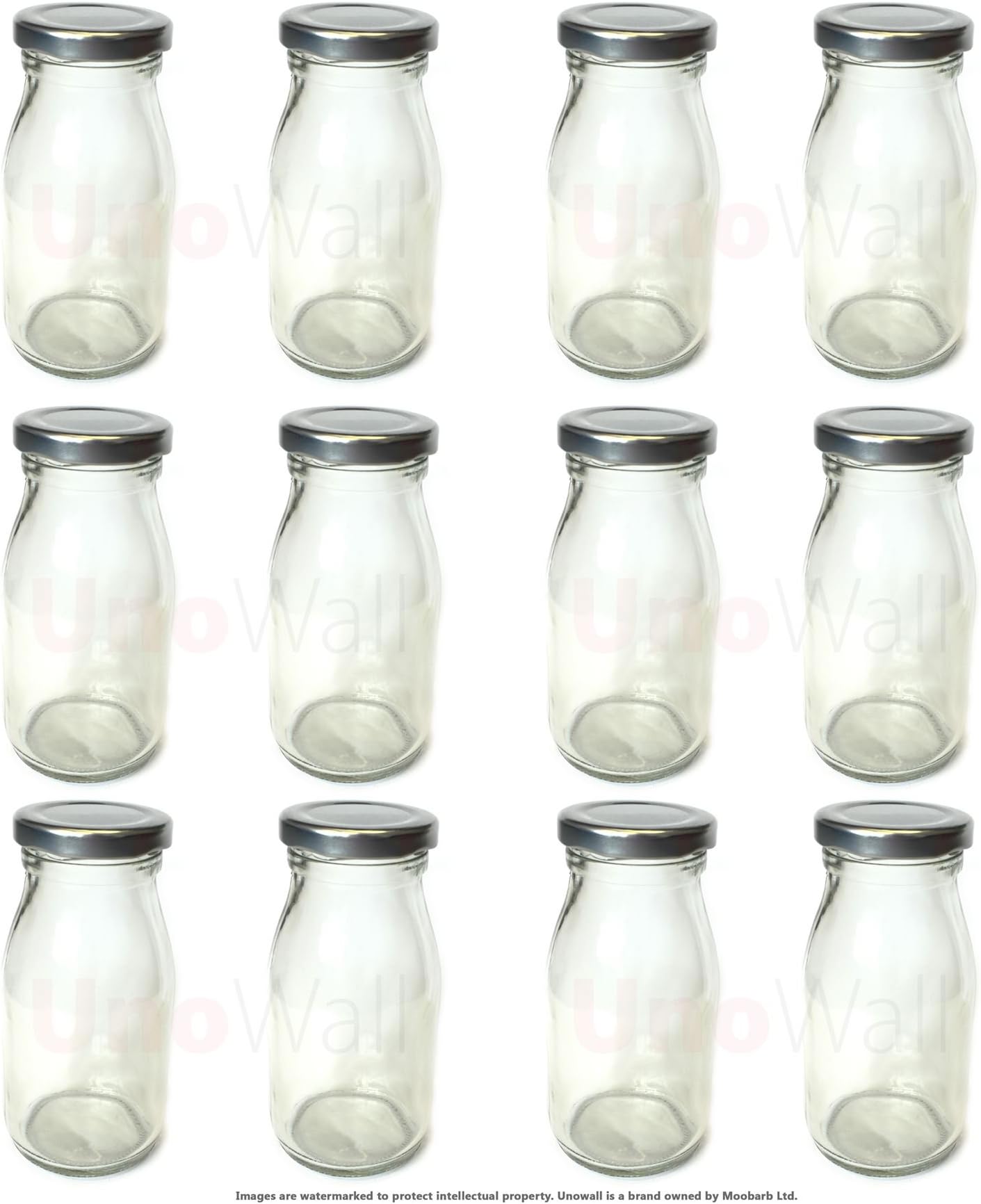 Wares of Knutsford 12 x 250ml Small Glass Milk Bottle, Mini Milk Bottle ...