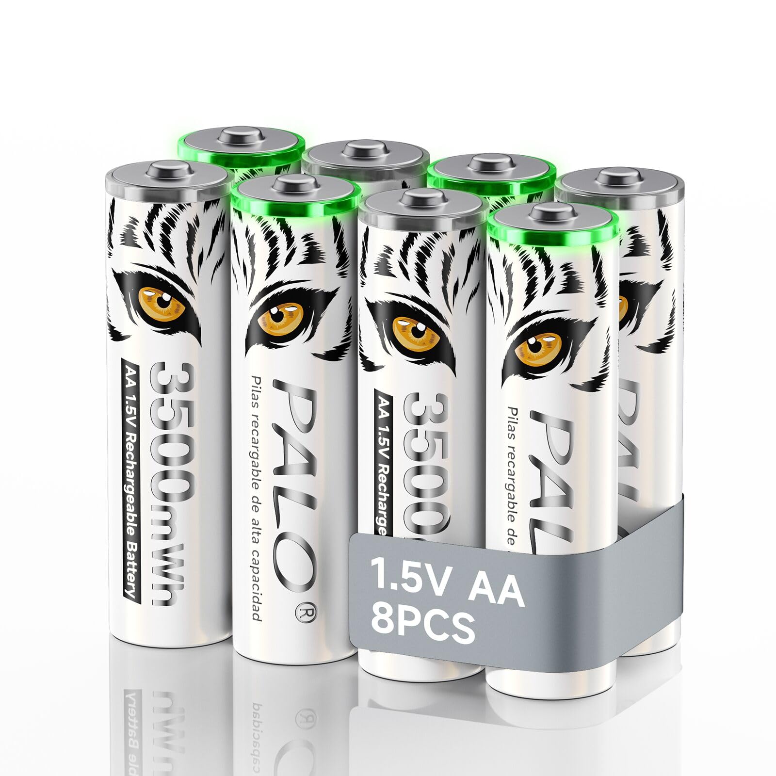 Mspalocell Lithium AA Battery 1.5V 3500mWh, Tiger Print & with Charging ...