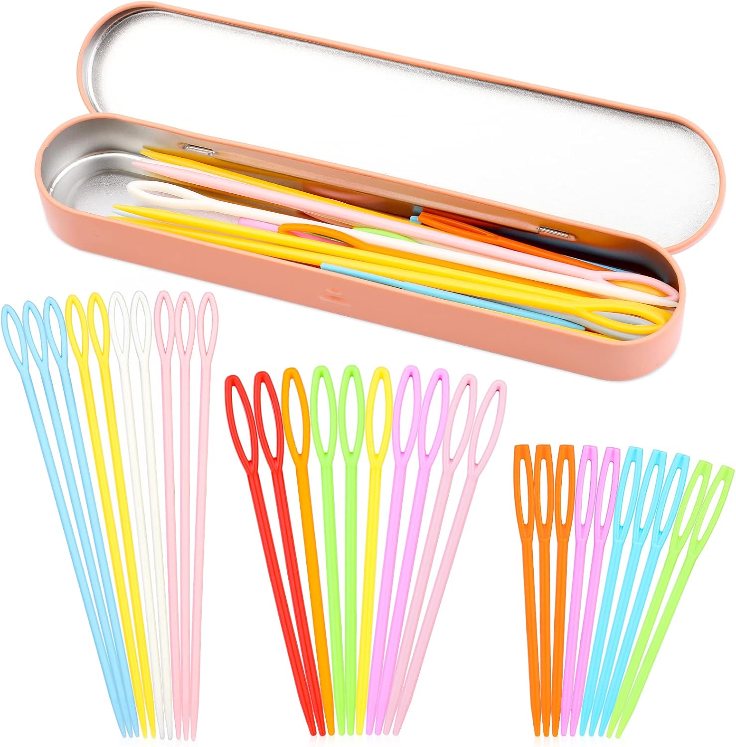 Amazon.com: 30PCS Plastic Large Eye Sewing Needles, 3 Size Yarn Needle ...