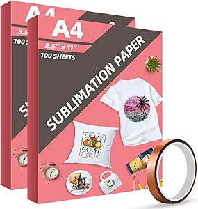 200 Sheets Sublimation Paper 8.5 x 11 Inch Sublimation Transfer Papers ...
