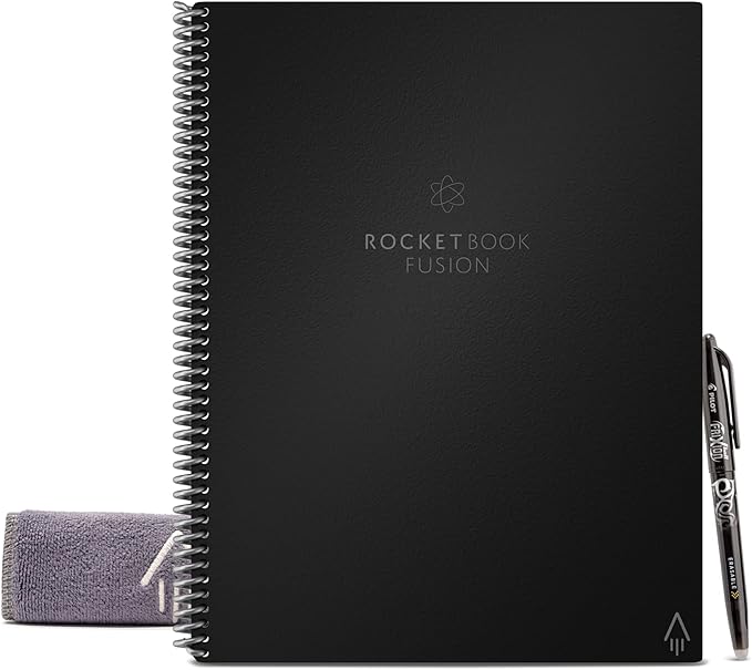 Amazon.com : Rocketbook Fusion Smart Reusable Letter Size Notebook, 8-1 ...