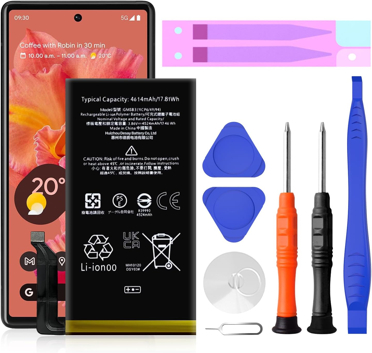 Amazon.com: Viimon for Pixel 6 Battery Replacement Kits Compatible with ...