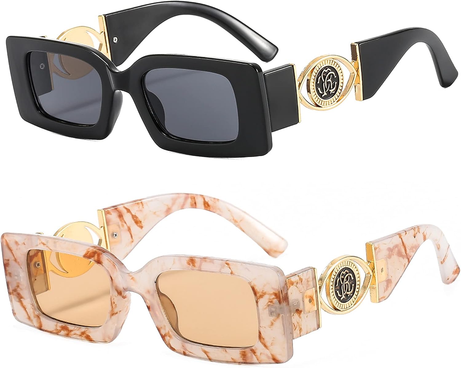 Allarallvr Y2K Rectangle Sunglasses for Women Vintage Trendy 90S Gafas ...