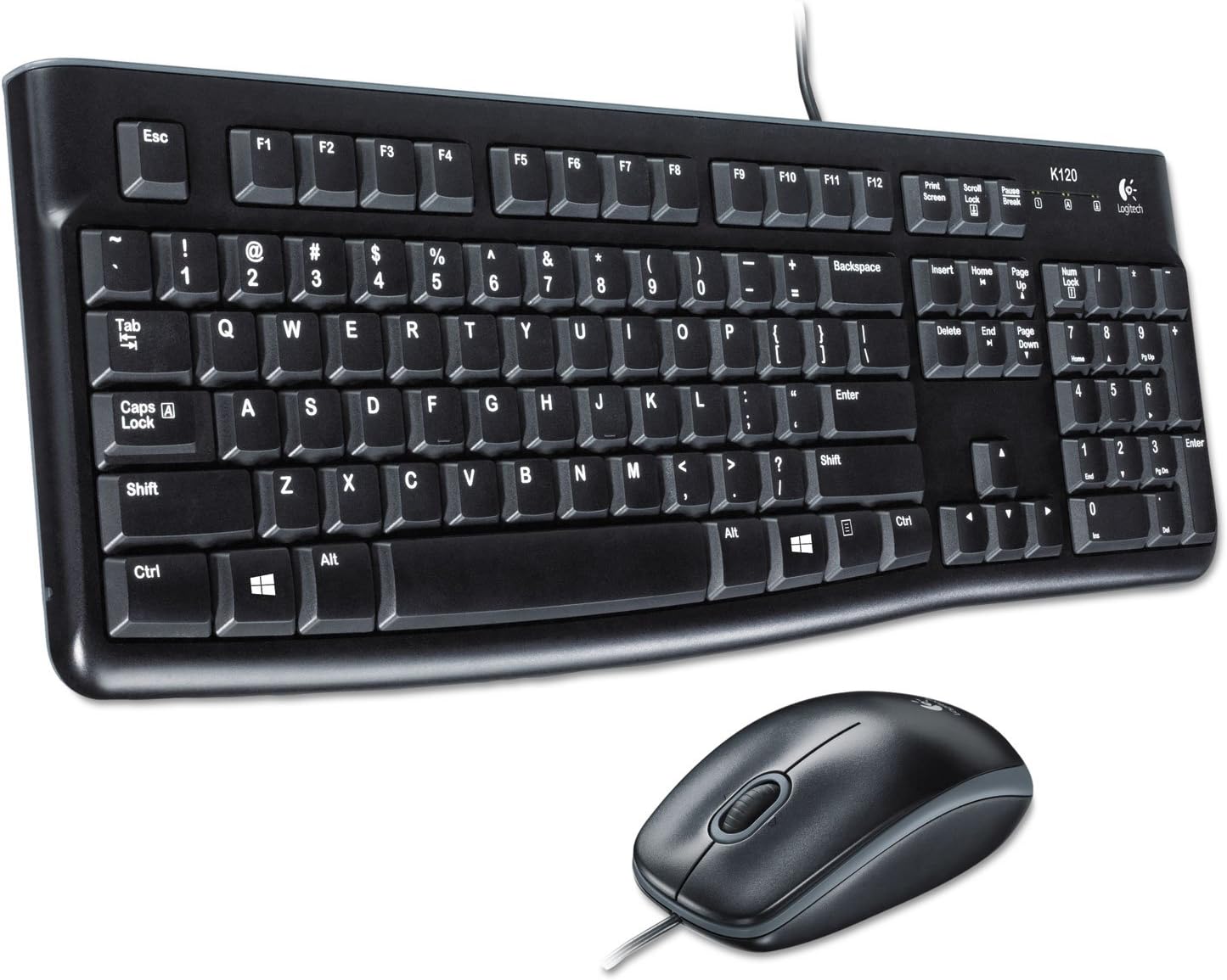 Logitech - Keyboard Corded Combo Set, 17"x7"x1-1/2, Black, Sold as 1 ...