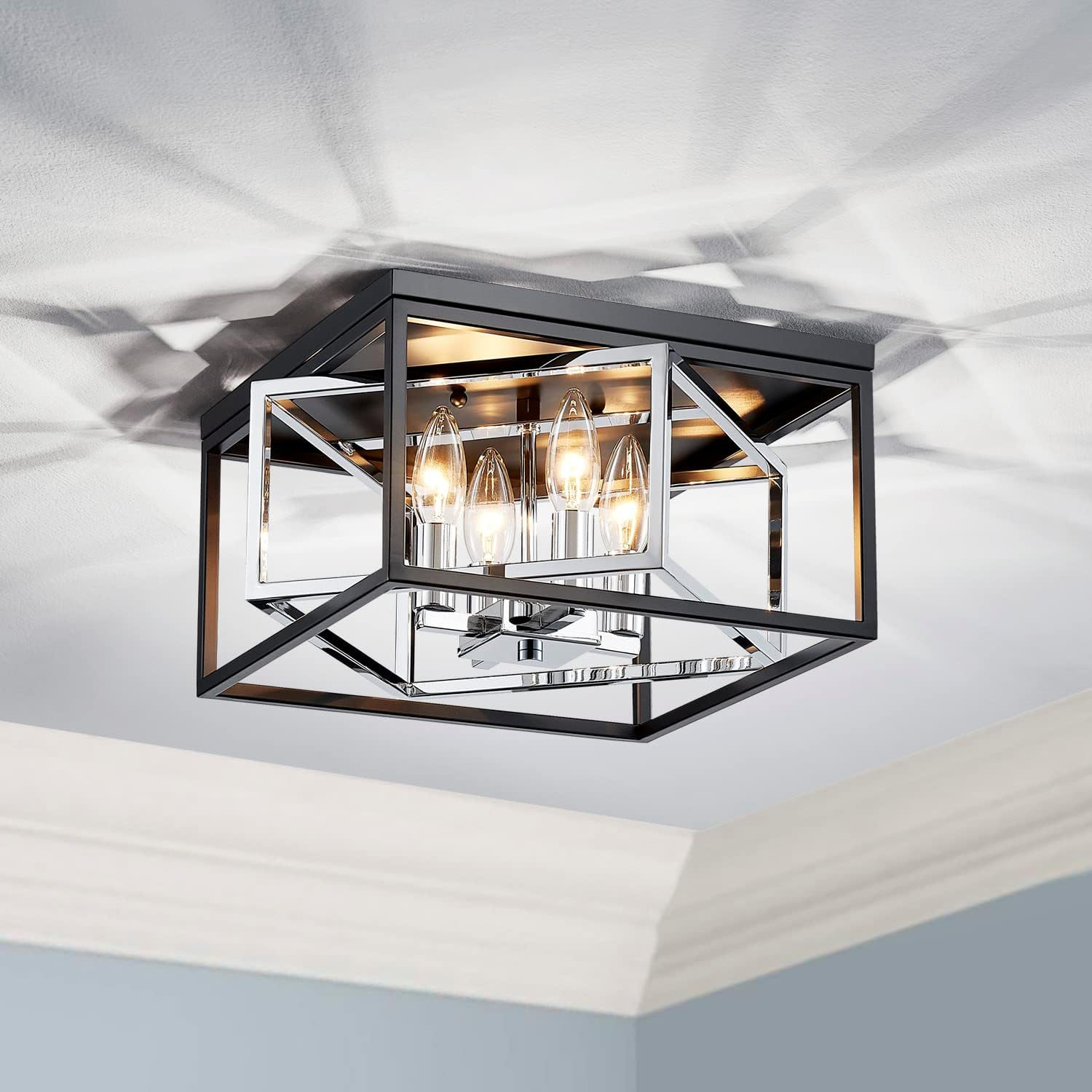 AGV LIGHTING CL035S Modern Flush Mount Ceiling Light Fixture, Square ...