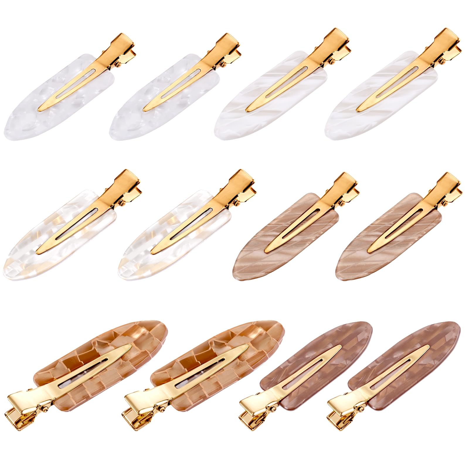 Amazon.com : 12 Pack No Crease Hair Clips No Bend Hair Clips Flat ...