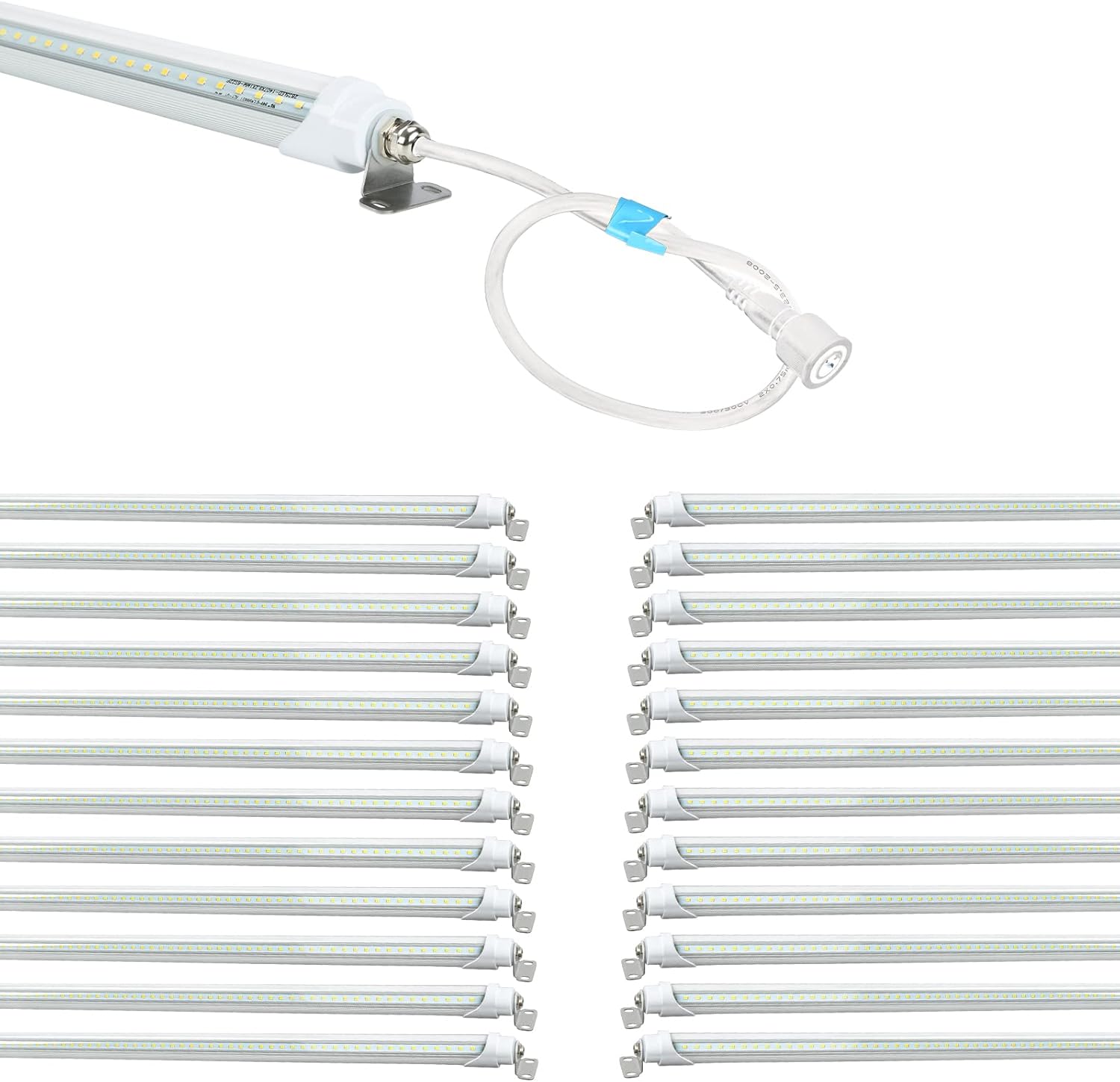 Xapolu 6FT T8 LED Refrigerator Light Fixture with White Wire, 30W 5000K ...