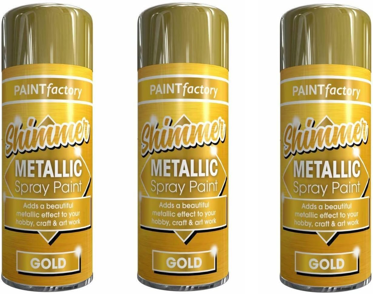 SDMAX 3 x Metallic Gold Spray Paint 200 ML Multipurpose Use Spray For ...
