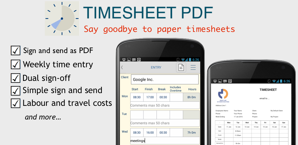 Timesheet PDF - App on Amazon Appstore