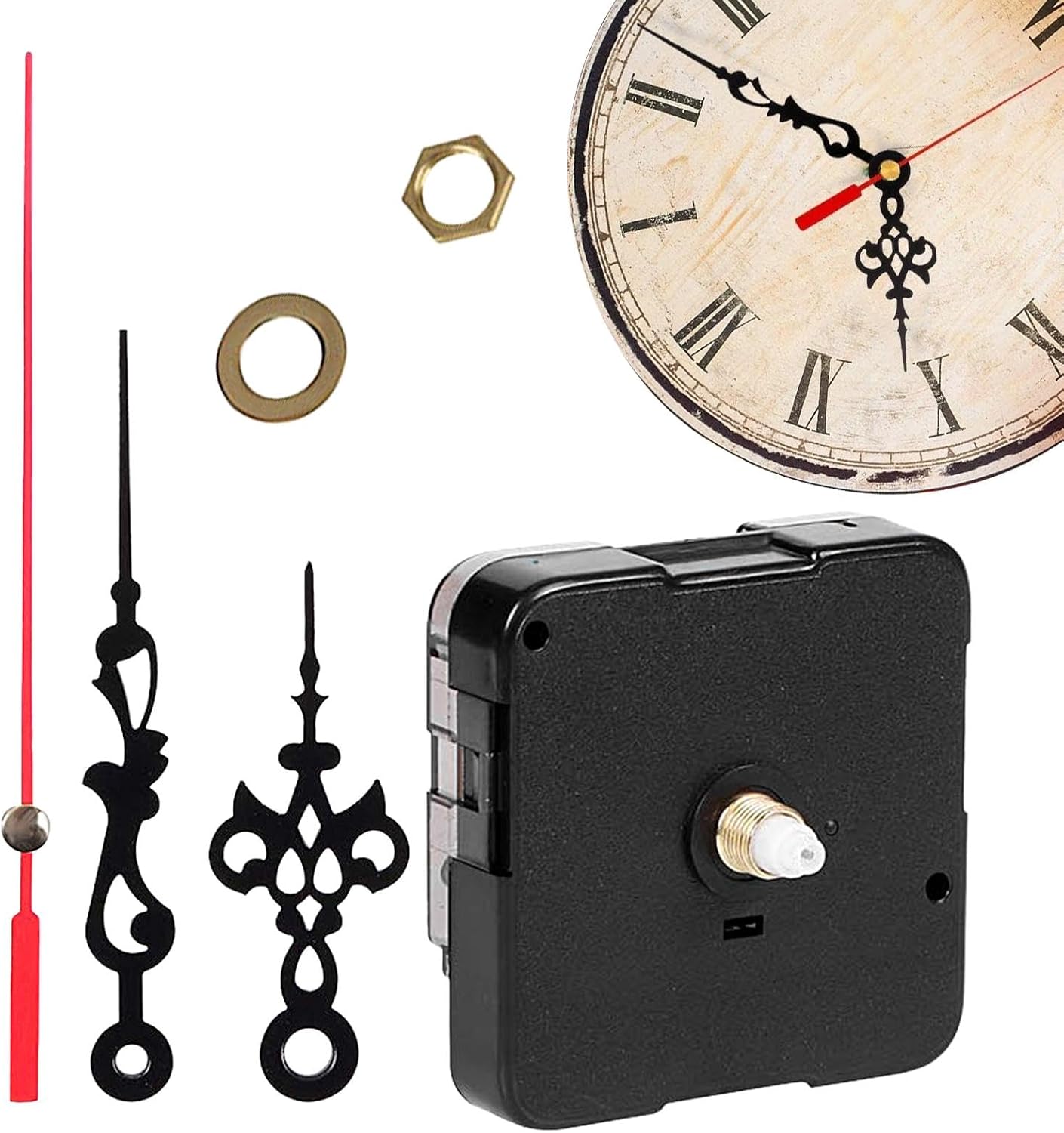Clock Movement Replacement Kit - Wall Clock Repair Kit, Large Metal ...