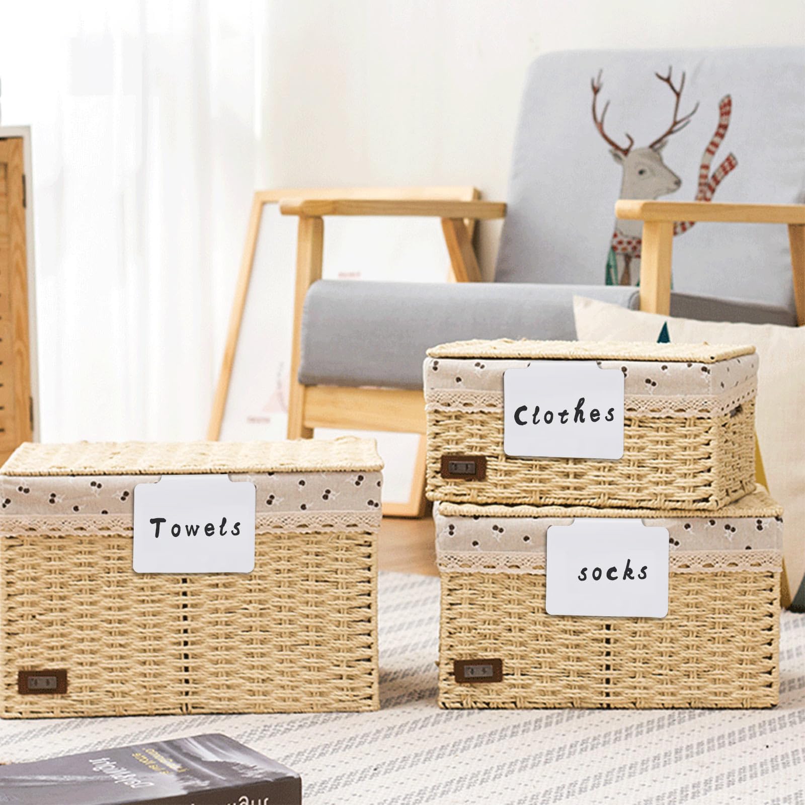 Snapklik.com : Plastic Basket Bin Label Clip On Set, Removable Basket ...