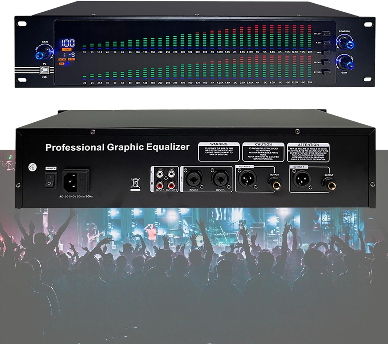 Amazon.com: HFDJRWK Professional 31-Band Digital Equalizer Graphic ...