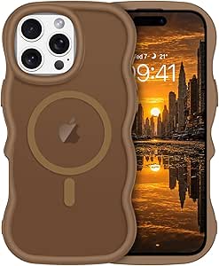 Amazon.com: GUAGUA for iPhone 16 Pro Max Magnetic Case, Cute Curly Wave Shape Design Compatible ...