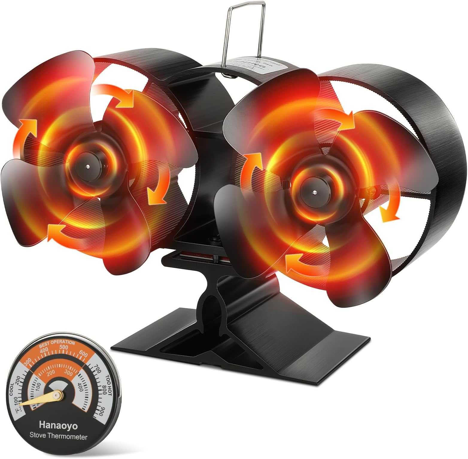 Amazon.com: Ebikestar 12 Blades Heat Powered Stove Fan, Silent Wood ...