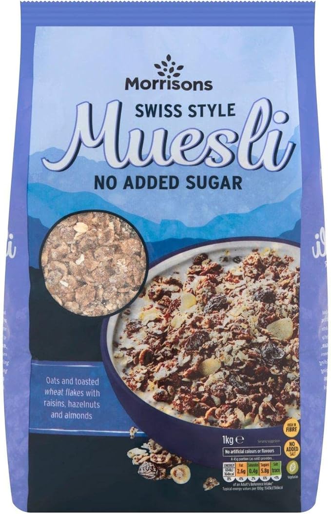 Morrisons No Added Salt or Sugar Swiss Style Muesli 1kg : Amazon.co.uk ...