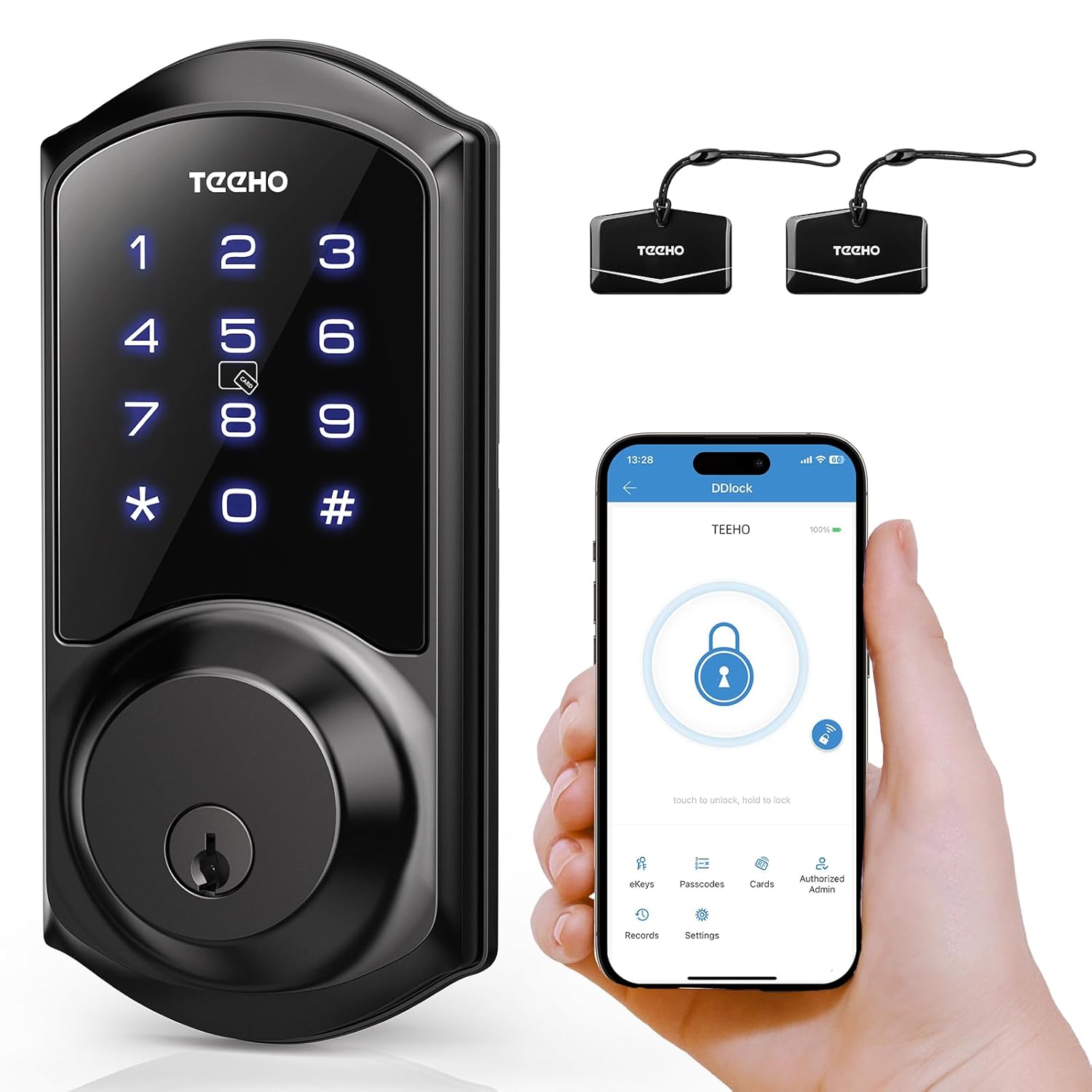 Smart Door Lock - TEEHO Keyless Door Lock with Keypads - Electronic ...