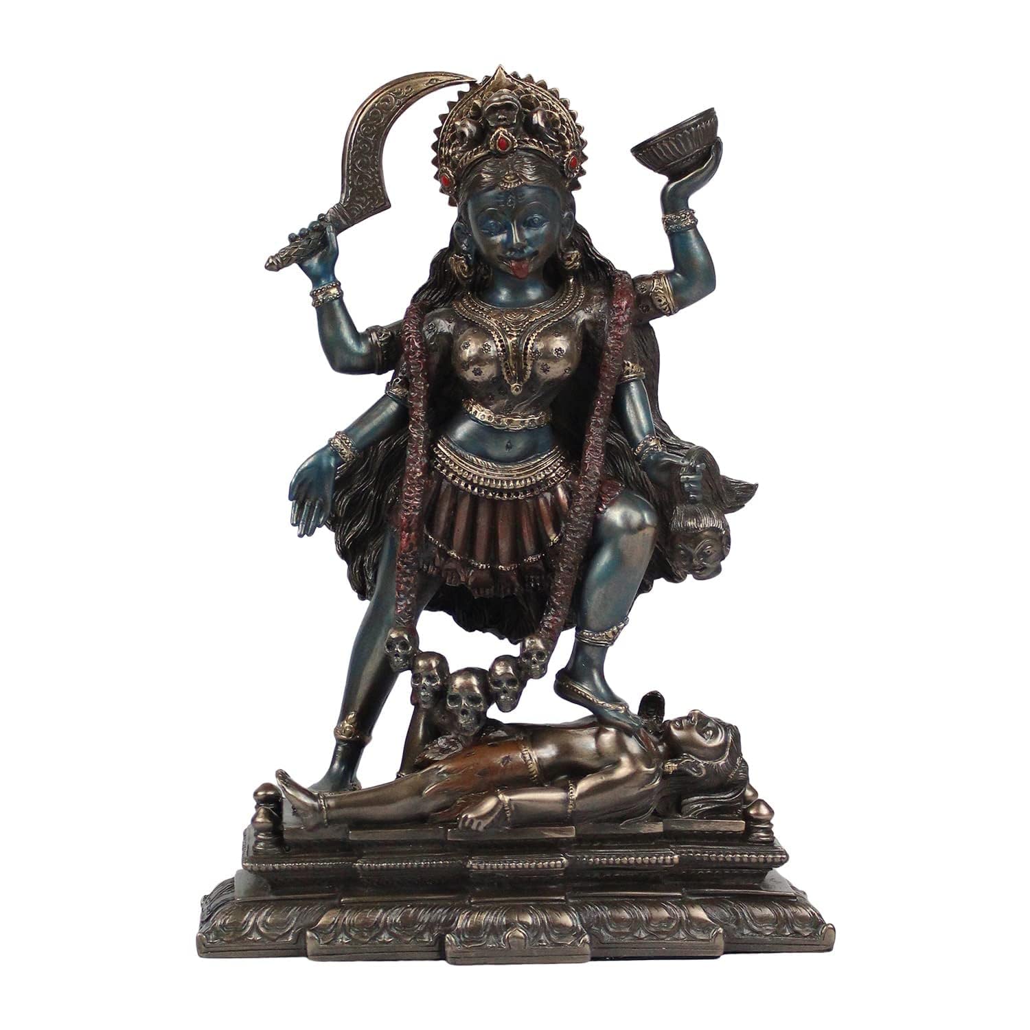 Kali Statue Shop Brass Kali Statue Fierce Protector | White Patina