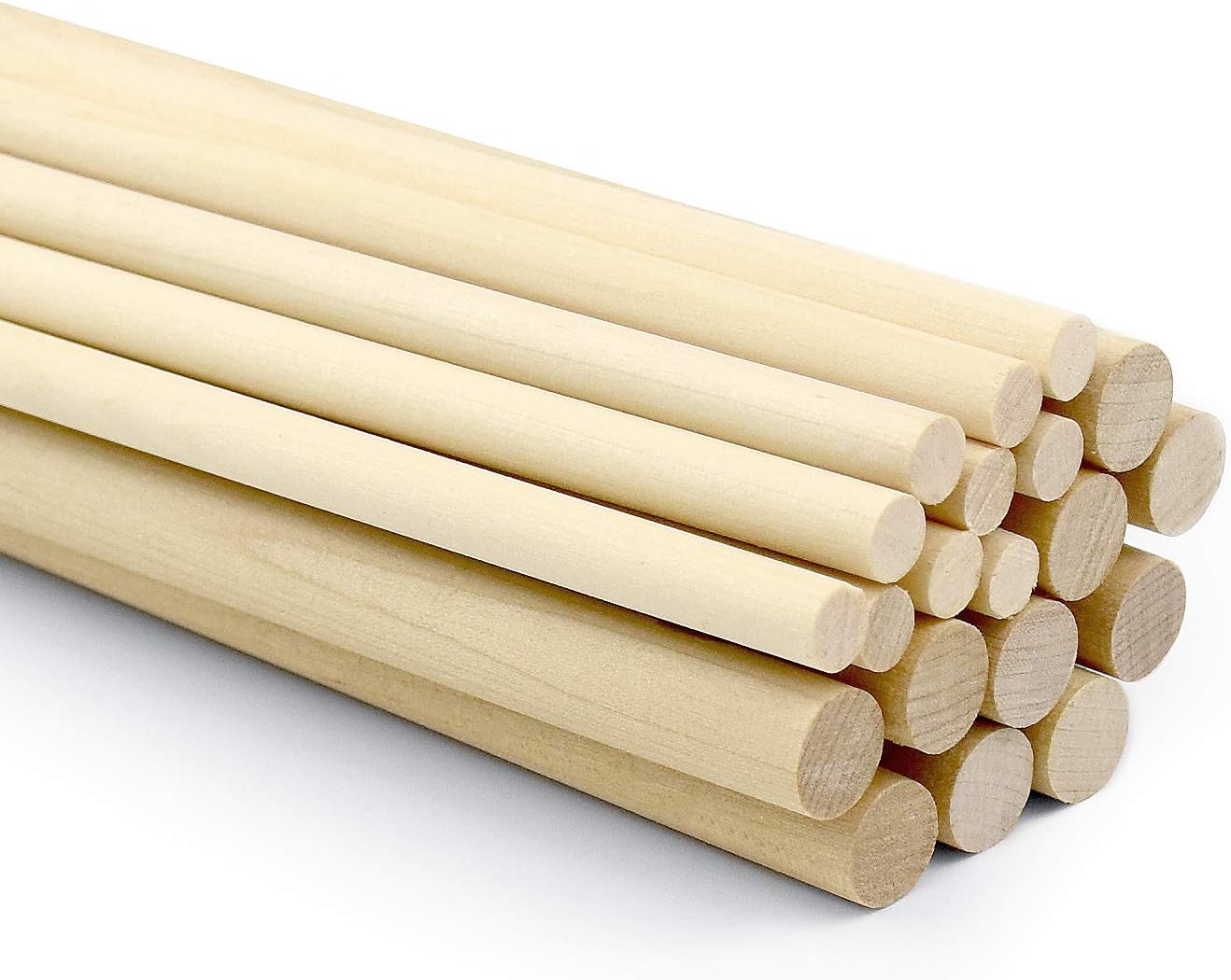 Amazon.com: 1/4 x 12 Inch Wooden Dowel Rods Wood Sticks Unfinished ...
