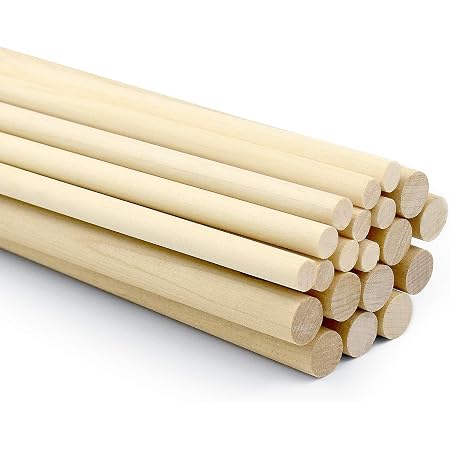 Amazon.com: Long Wood Dowel Rods Unfinished Natural Wood Craft Dowel ...